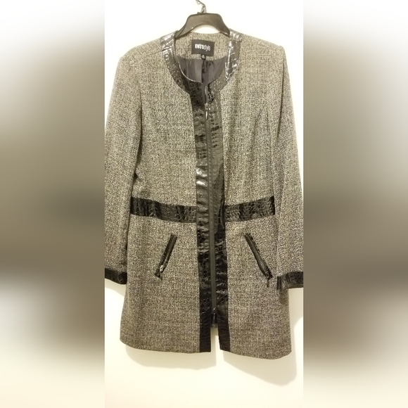 metrostyle | Jackets & Coats | Metrostyle Gray Tweed With Black Faux ...